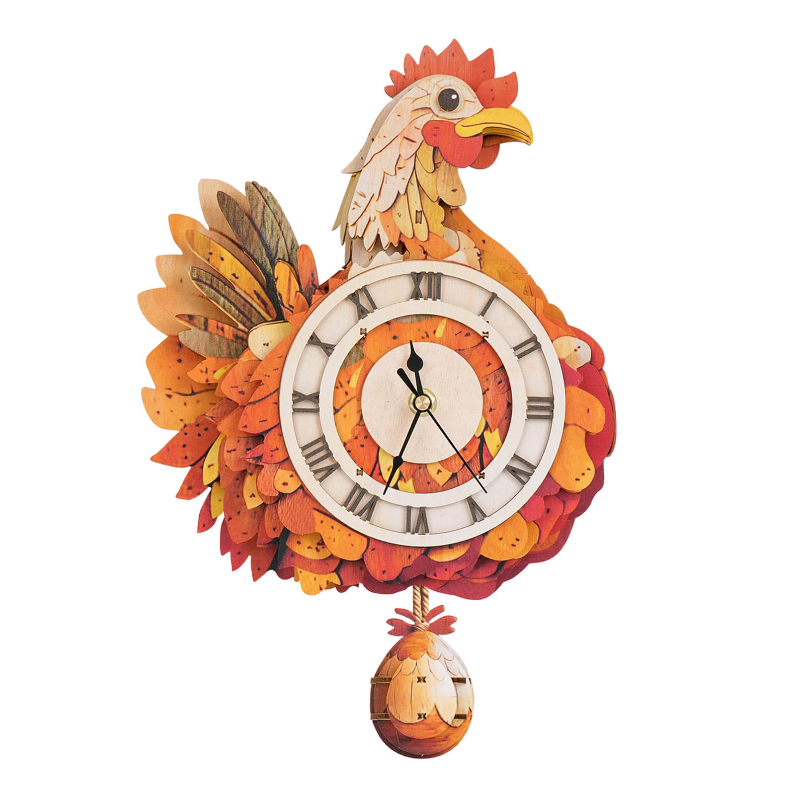 Cluck & Tick Hen Egg – DIY Wooden Clock, 3D Puzzle Kit – KadaJoy