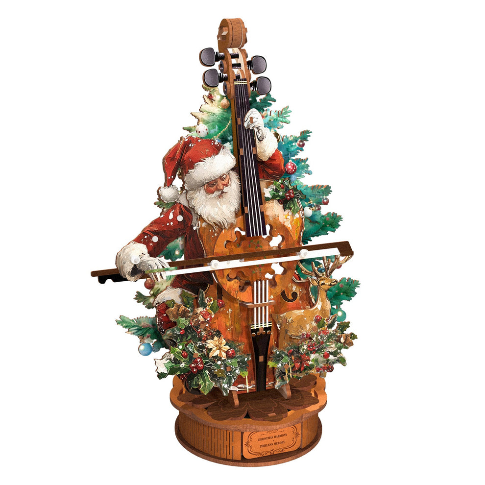 Christmas Concerto Cello – DIY Wooden Music Box, 3D Puzzle Craft Kit ...
